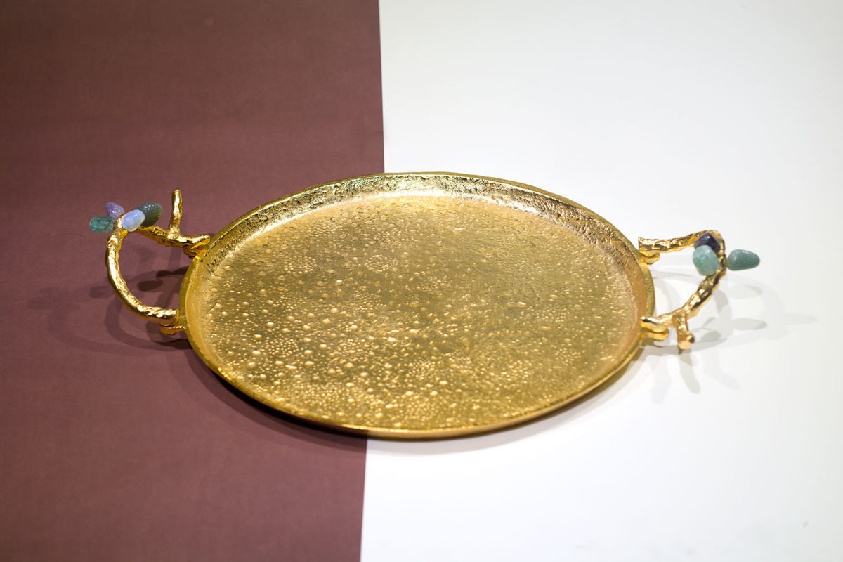 Exquisite metal crafted big size trey – Metaphor